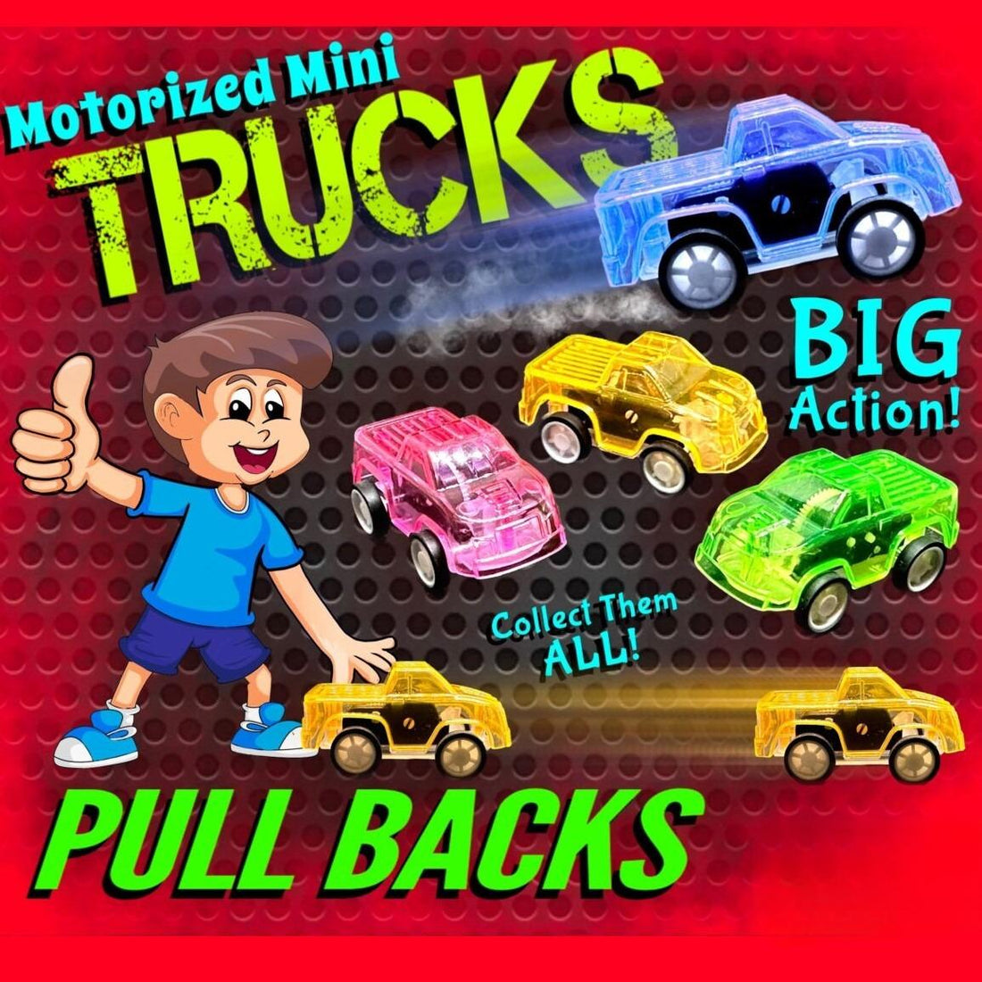 Pull-Back Motor Trucks 2" Capsules | Gumball.com