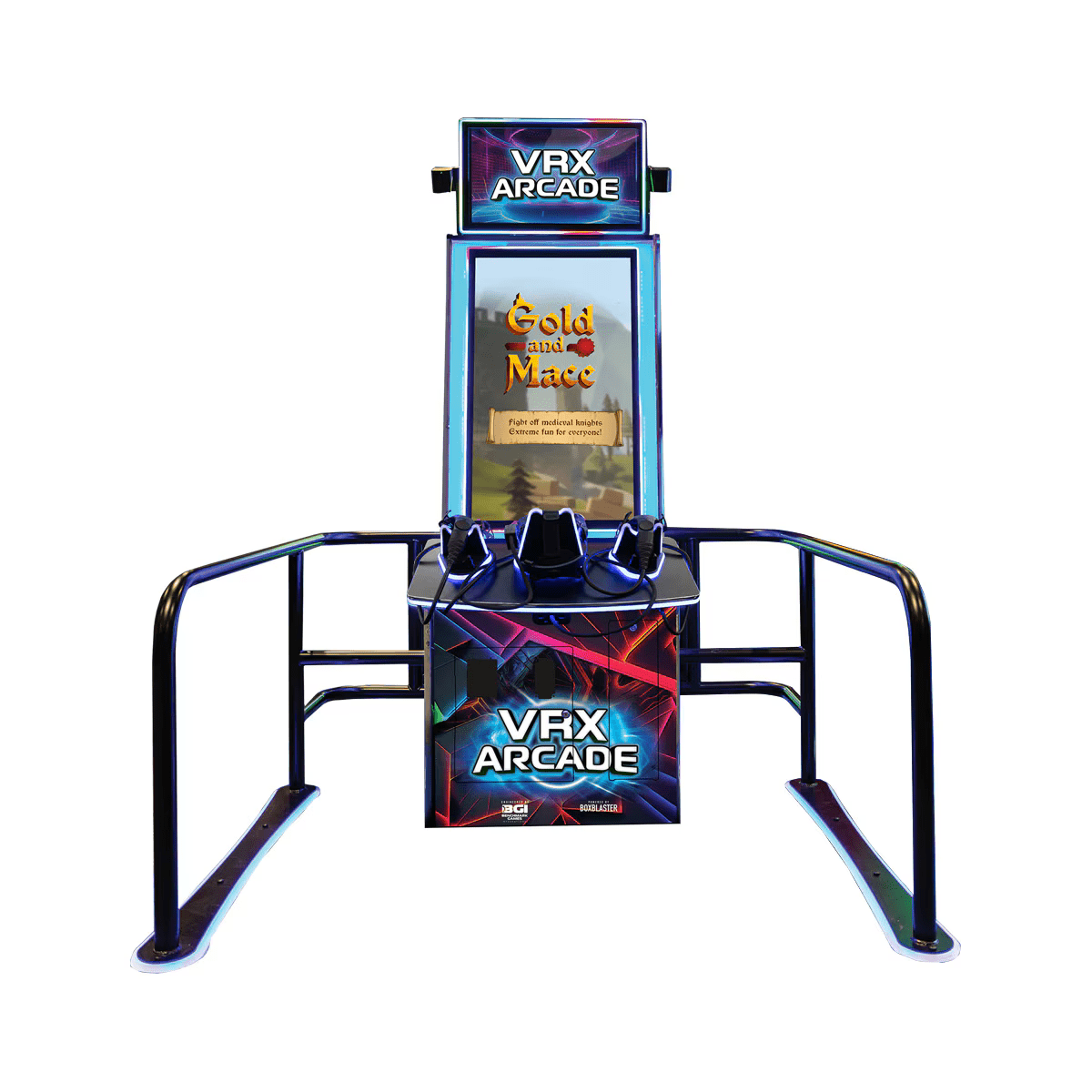 VRX Gold and Mace Virtual Reality Arcade Game w/ Railings| Gumball.com