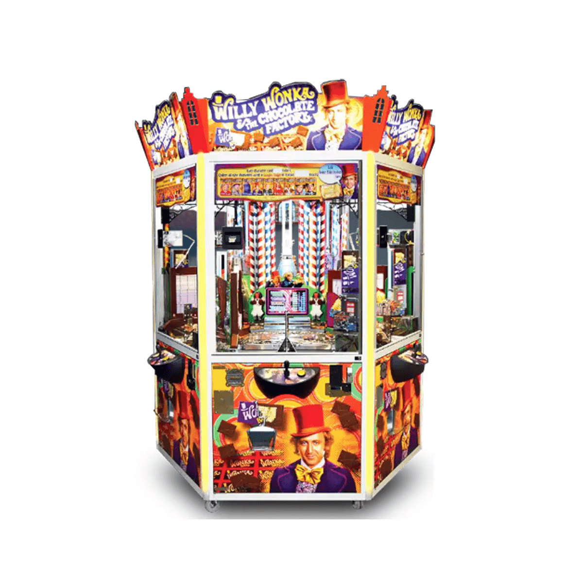 Willy Wonka 6 Player Coin Pusher Arcade Game | Gumball.com