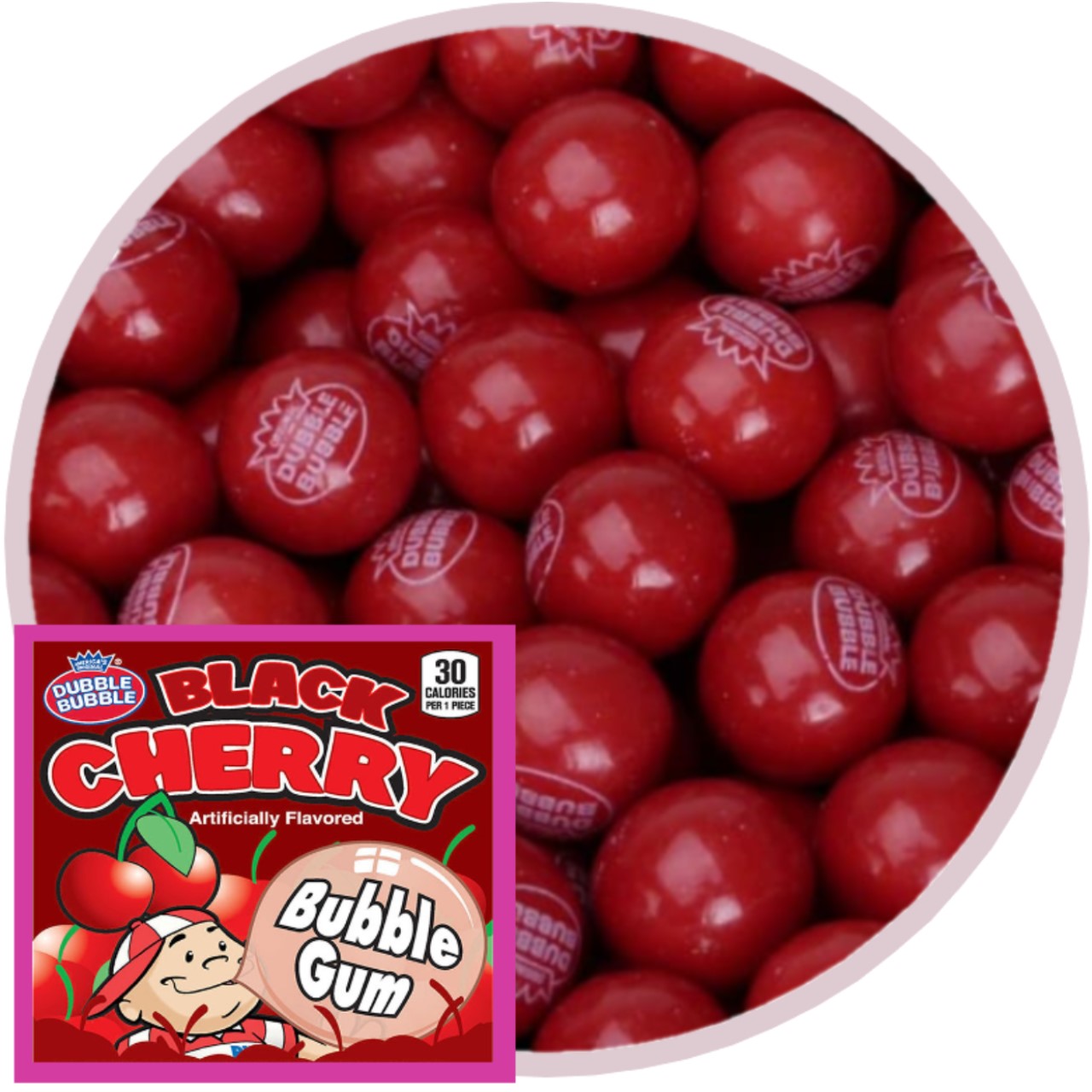 Dubble Bubble Black Cherry Gumballs 1"/850 Count | Gumball.com
