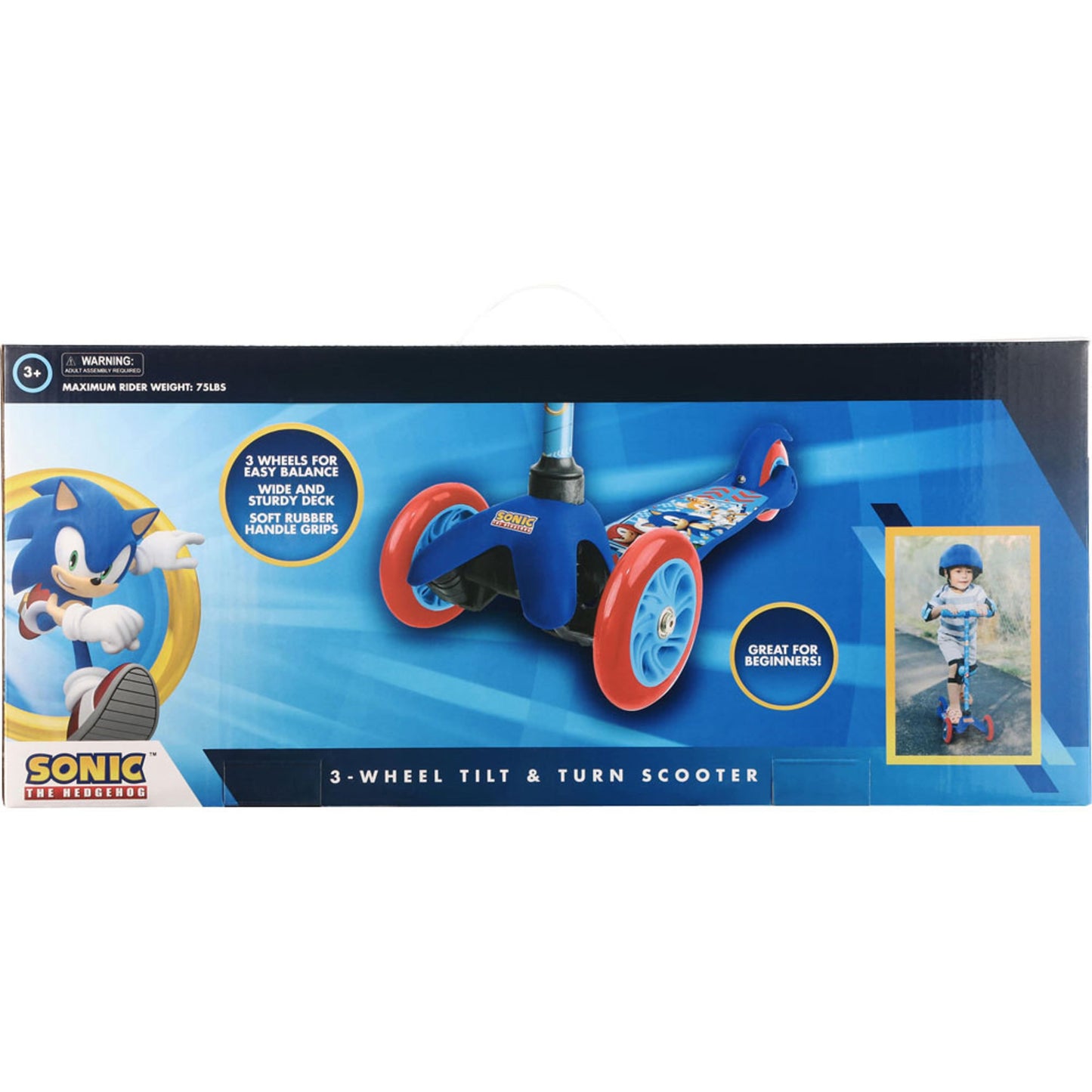 Sonic™ 3 Wheel Tilt-Turn Scooter 20in (1ct.) | Gumball.com