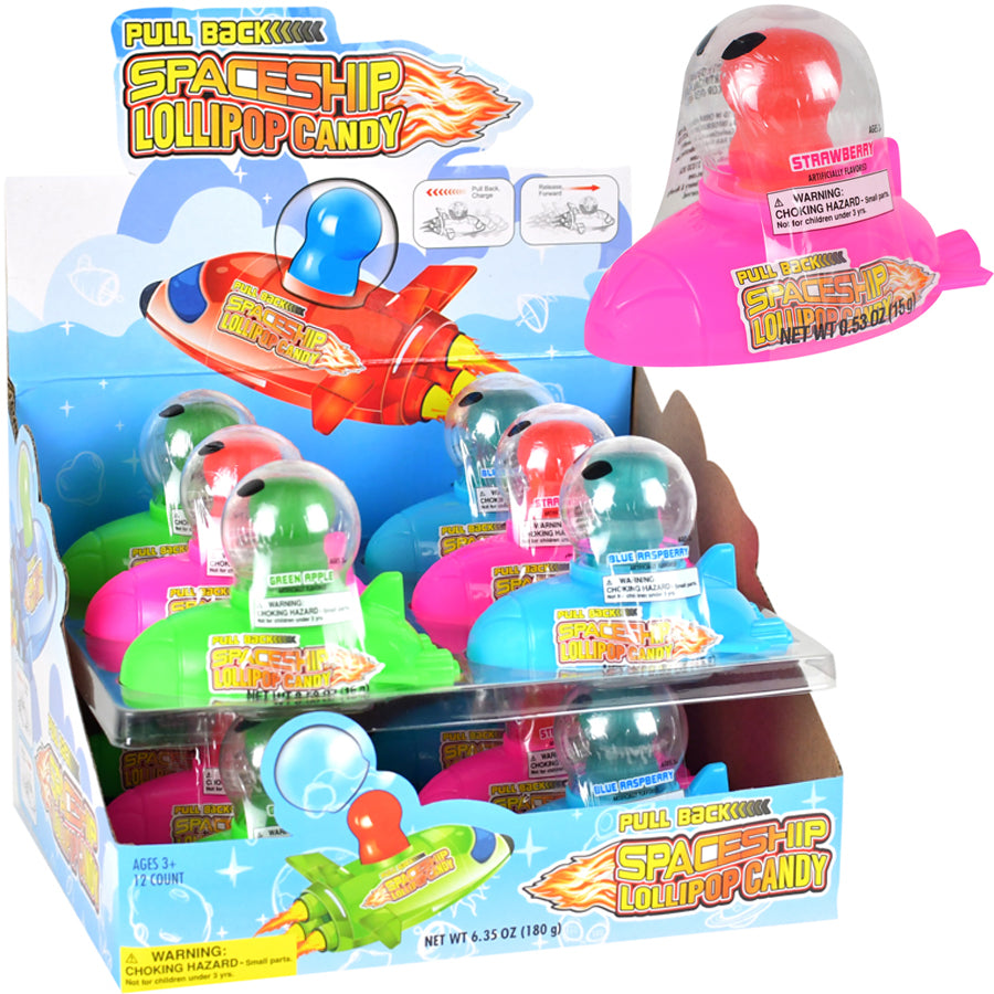 Spaceship Dip-N-Lik® Lollipop Pullback Display Box | Gumball.com
