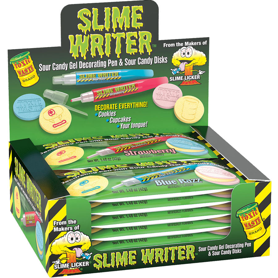 Toxic Waste® - Slime Writer Gel Decorating Pen & Sour Candy Disc ...