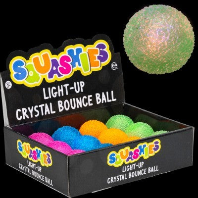 Light-Up Crystal Bounce Ball 2in Asst (12 pcs) | Gumball.com