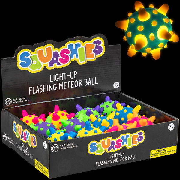 Light-Up Flashing Meteor Ball 2.75in Asst (12pcs) | Gumball.com