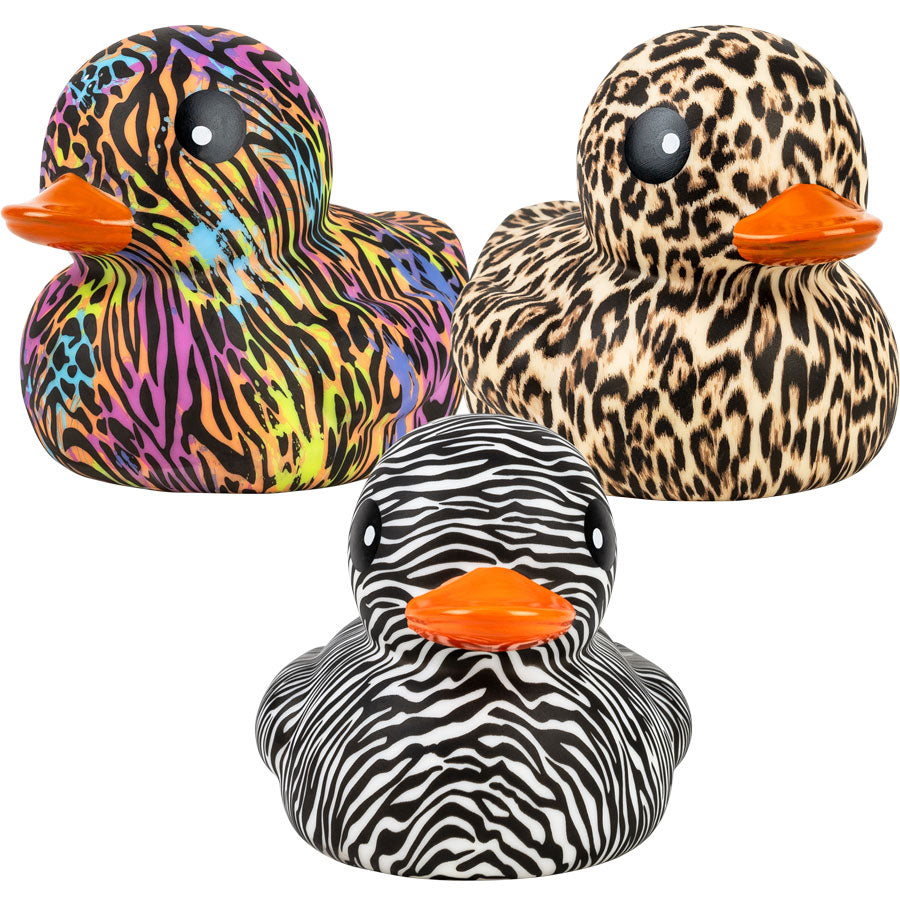 Rubber Deluxe Animal Pattern Ducks 6in | Gumball.com