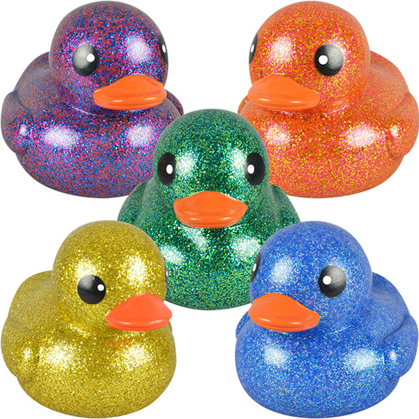 Rubber Glitter Ducks 6in (12pcs) | Gumball.com