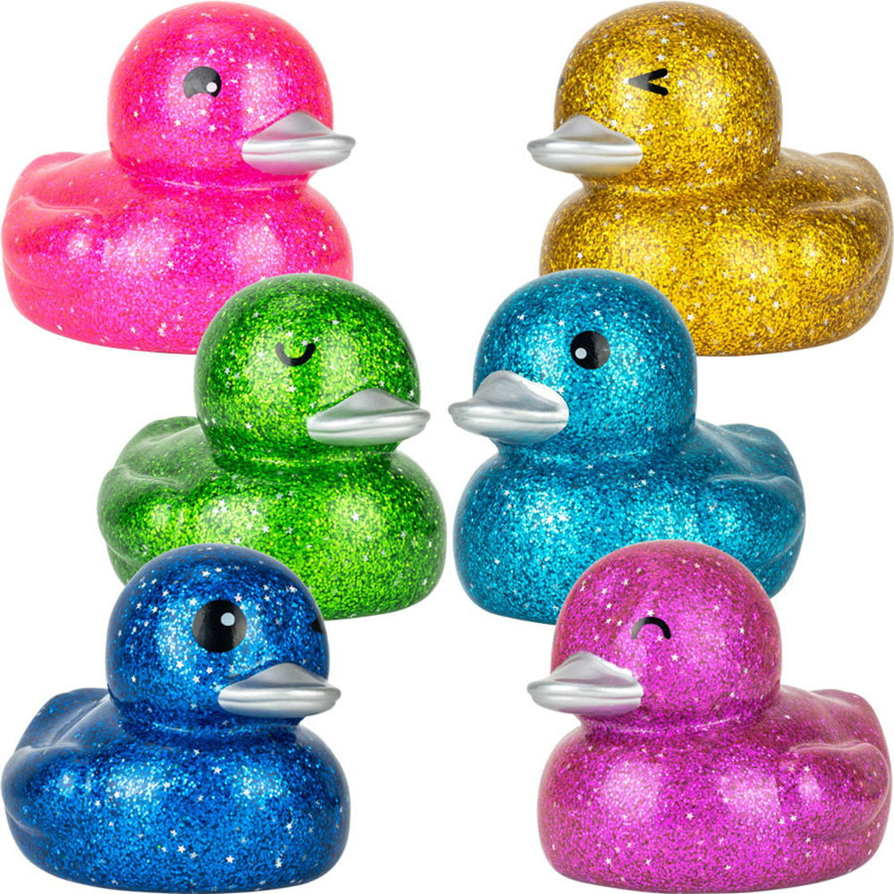 Rubber Glitter & Star Ducks 6in | Gumball.com