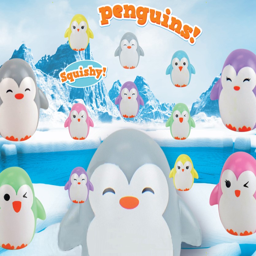 Squishy Penguins Pencil Toppers 1" Capsules | Gumball.com