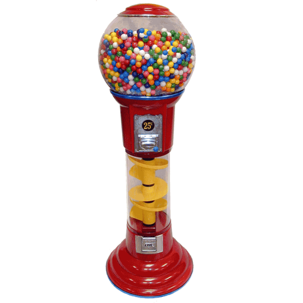 5' Spiral Spin N Drop Spiral Gumball Machine by LYPC | Gumball.com